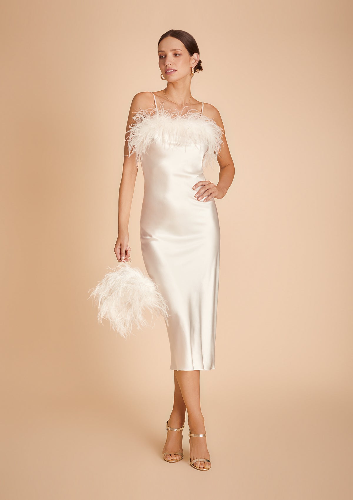 Minimalist Wedding Dress - Feather Silk Dress - Gilda & Pearl