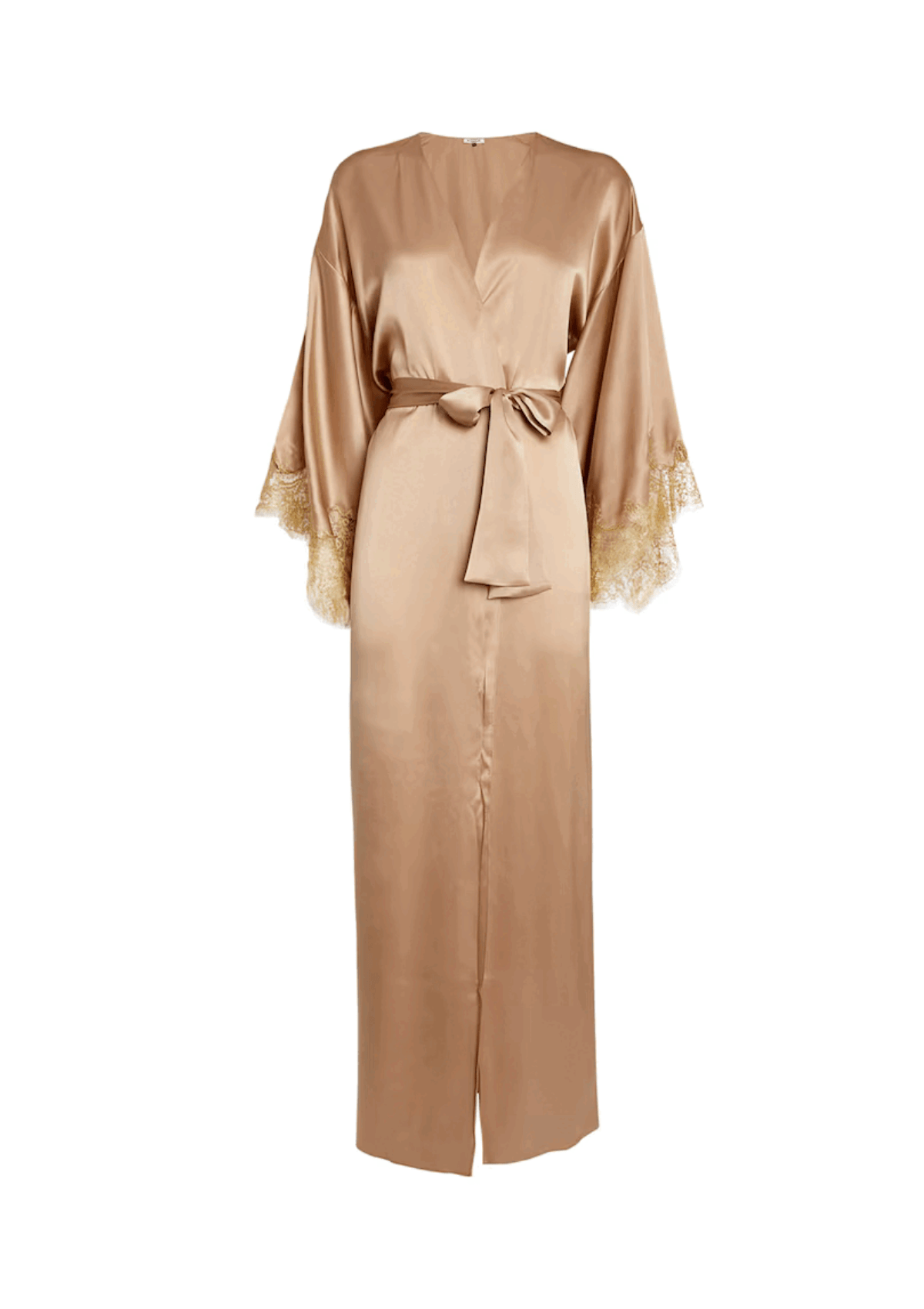 Long Gold Silk Robe - Luxury Nightwear – Gilda & Pearl